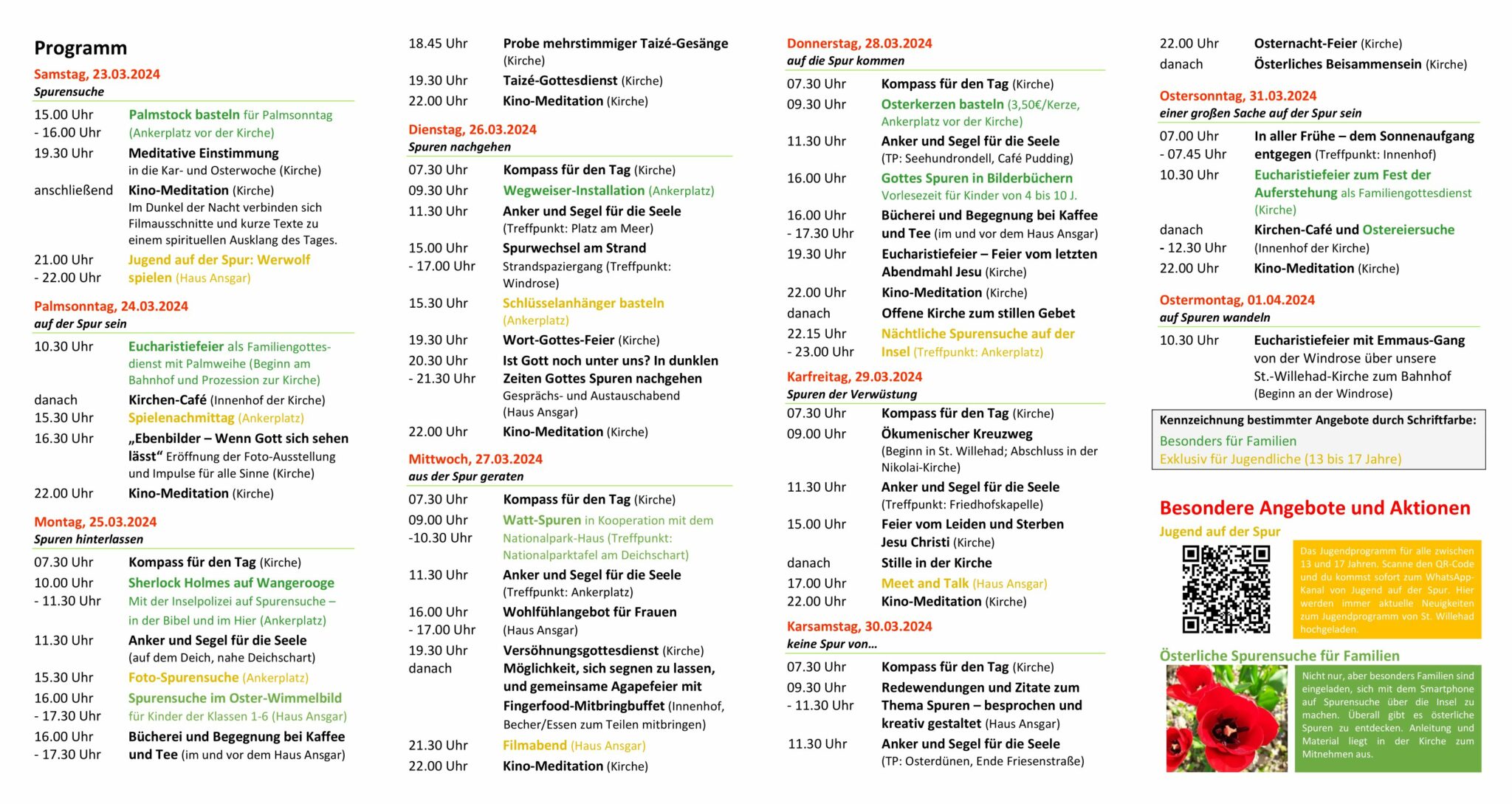 14.03.2024 Osterprogramm kath. St. Willhad Kirche – wangerooge-aktuell.de